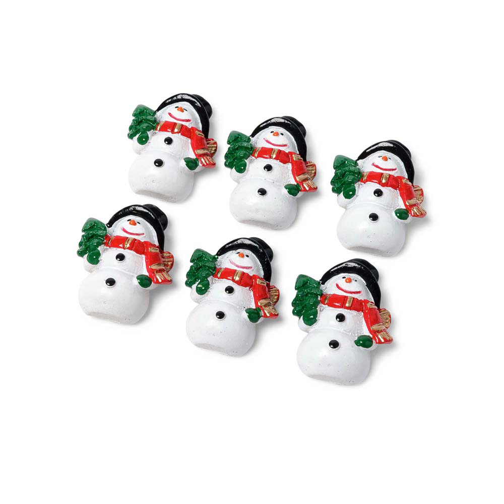 6 bonhommes de neige adhésifs 3 cm