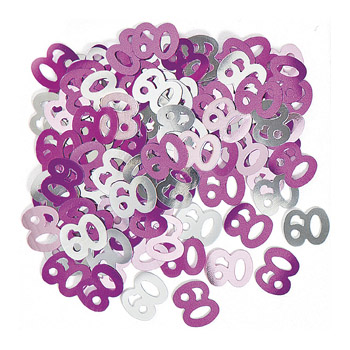 Confettis rose/gris age 60 ans